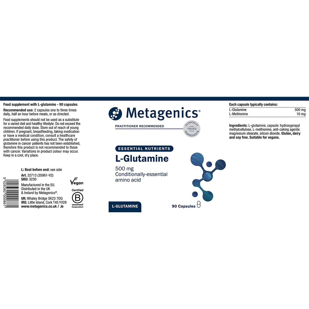 L-Glutamine 500mg Capsules | Metagenics UK