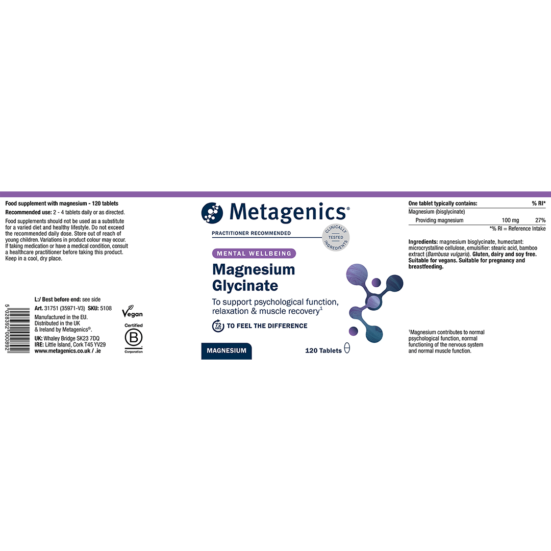 High Strength Magnesium Glycinate Tablets | Metagenics UK