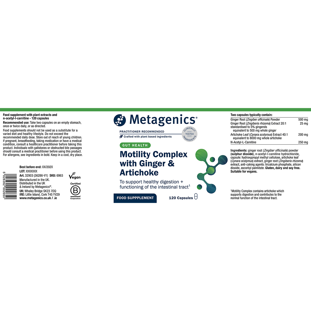 Motility Complex with Ginger & Artichoke | Targeted Formula to Support ...