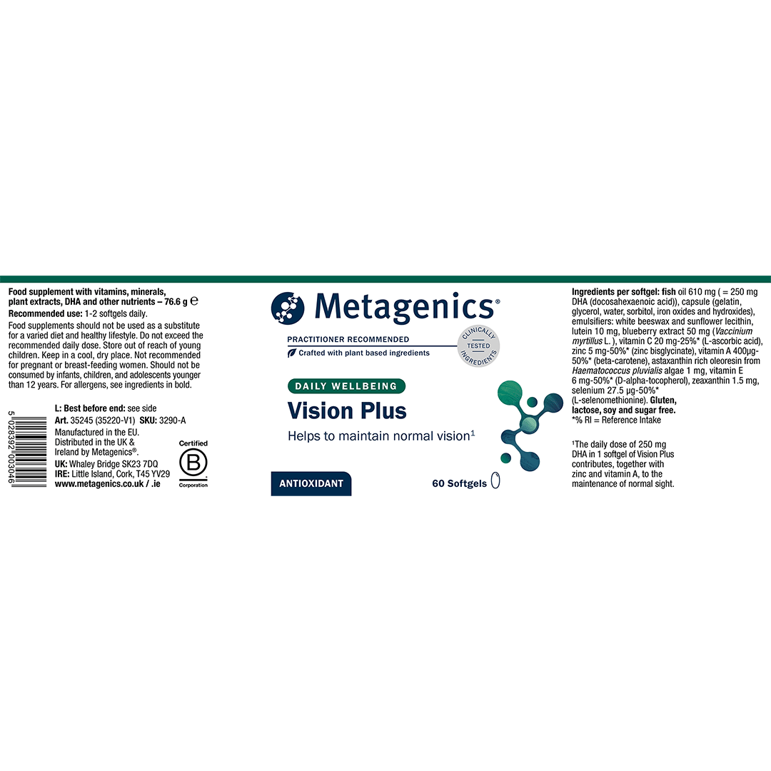 Vision Plus: 60 Capsules for Eye Health | Metagenics UK