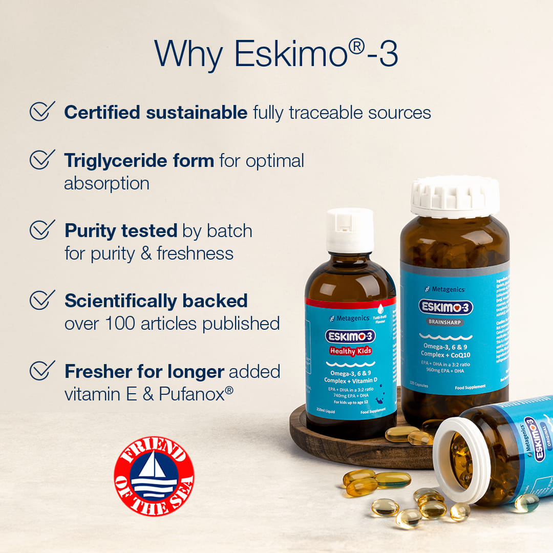 Eskimo®-3 Brainsharp Liquid Pure Omega-3 Fish Oil: 210ml | Metagenics UK