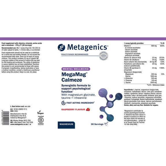 MegaMag Calmeze Magnesium Formulas | Metagenics UK